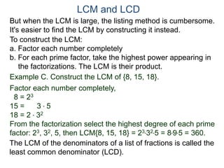 14 lcm, addition and subtraction of fractions | PPTX