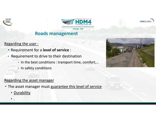 Uso de HDM-4 para apoyar la toma de decisiones | PPT