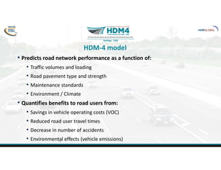 Uso de HDM-4 para apoyar la toma de decisiones | PPT