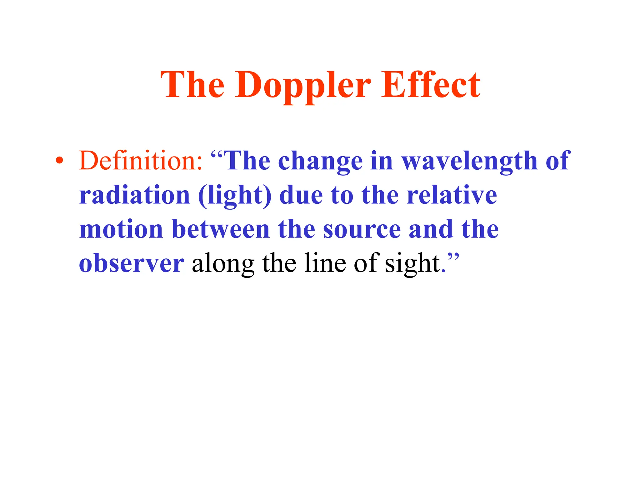 Doppler effect for senior high school (light of star) | PPT