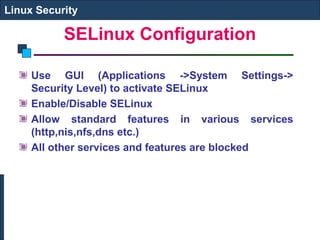 Linux security firewall and SELinux | PPT | Operating Systems | Computer Software and Applications