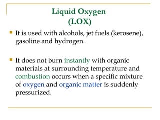 Liquid oxidizers in Rocket Science | PPT