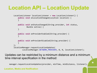 Android App Development - 14 location, media and notifications | PPT