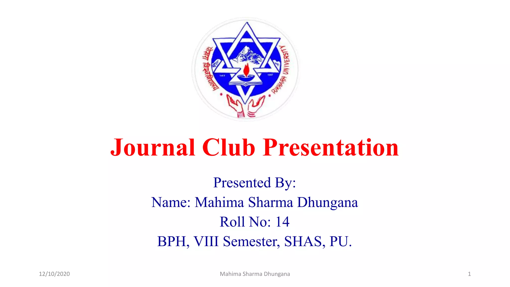 14 mahima sharma-journal-club-ppt | PPTX