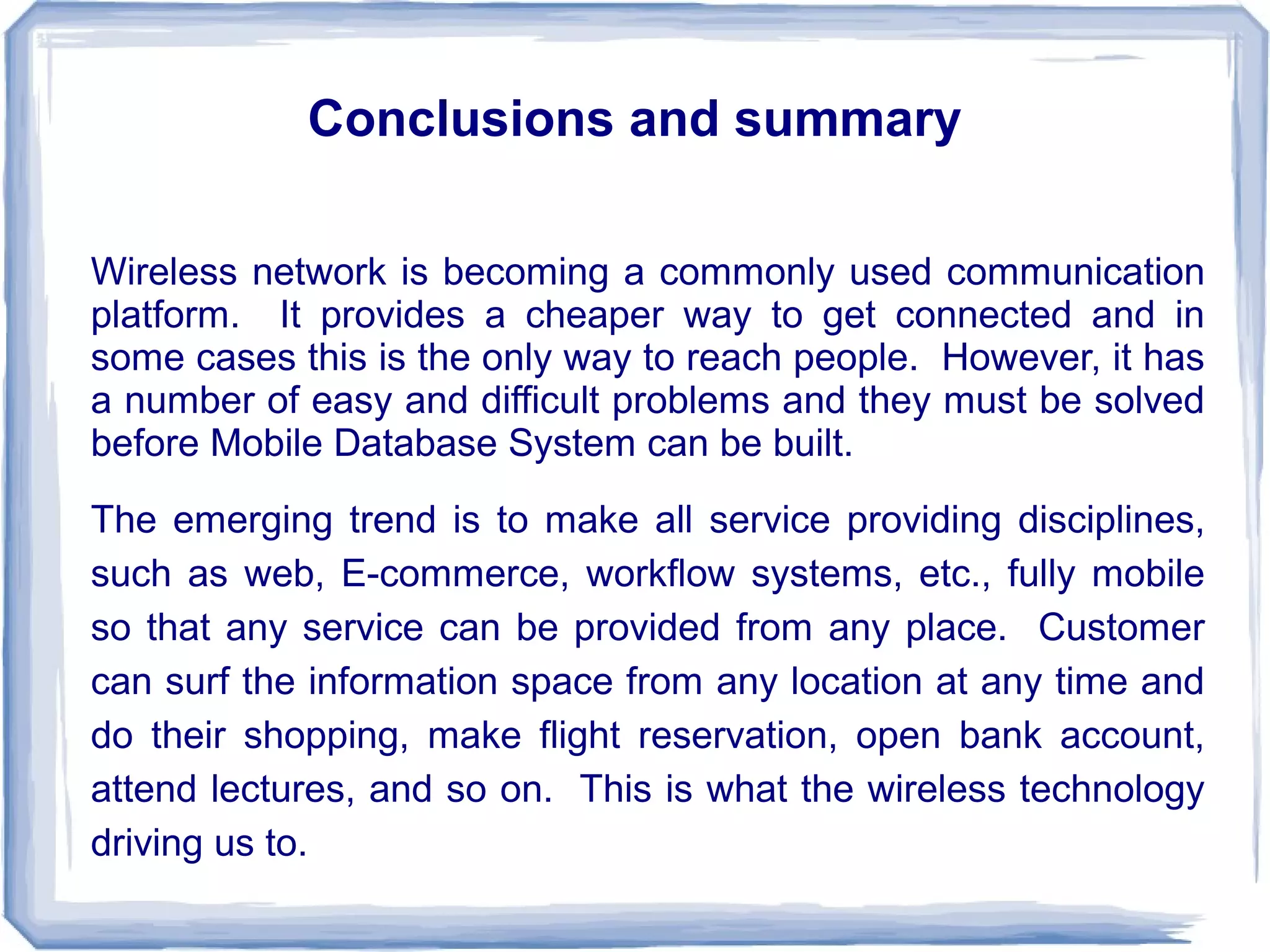 Mobile / Nomadic Databse | PPT