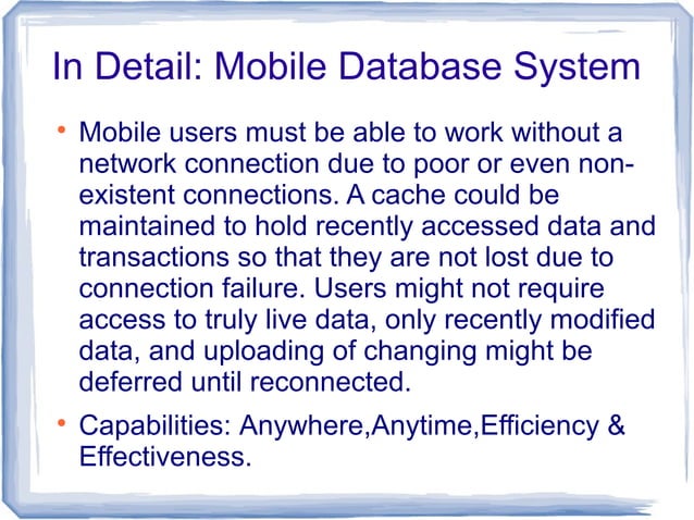 Mobile / Nomadic Databse | PPT