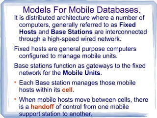 Mobile / Nomadic Databse | PPT