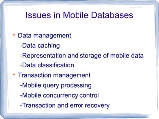 Mobile / Nomadic Databse | PPT