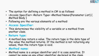 14method in c# | PPTX