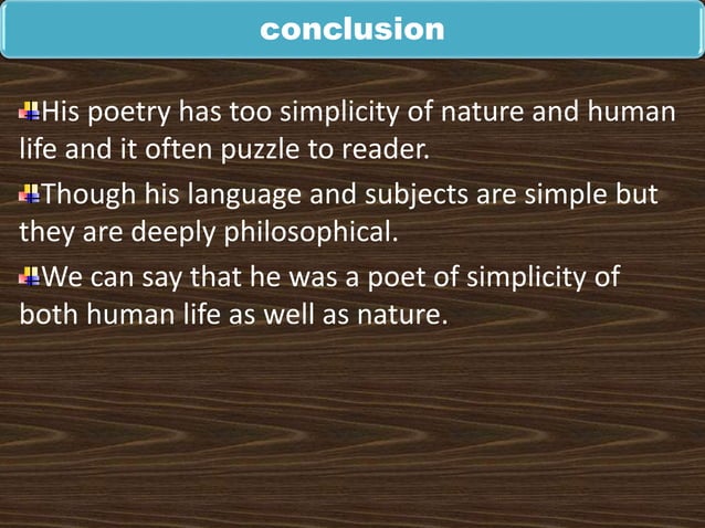 simplicity of human life in Wordsworth's poems | PPT