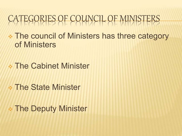 prime minister and council of minister | PPTX