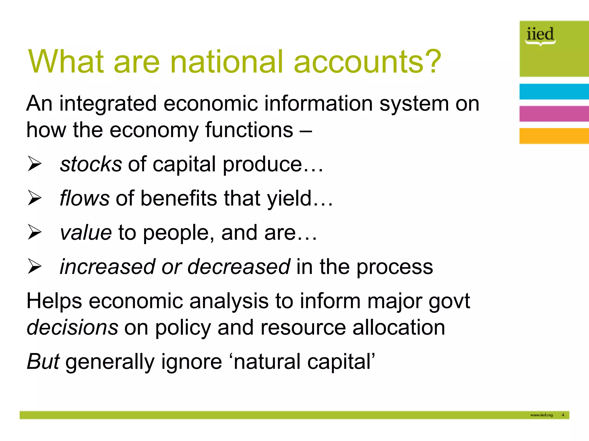 Natural capital accounting: a tool for biodiversity mainstreaming? | PPTX
