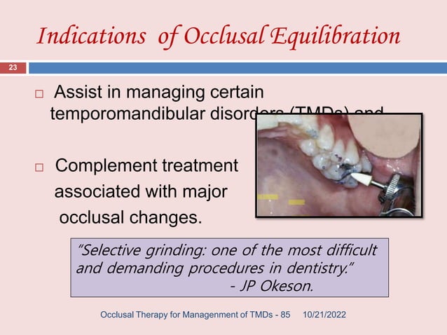 14 Occlusal therapy for management of TMDs.pptx | Physical Therapy ...