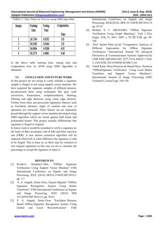 14 offline signature verification based on euclidean distance using support vector machine | PDF