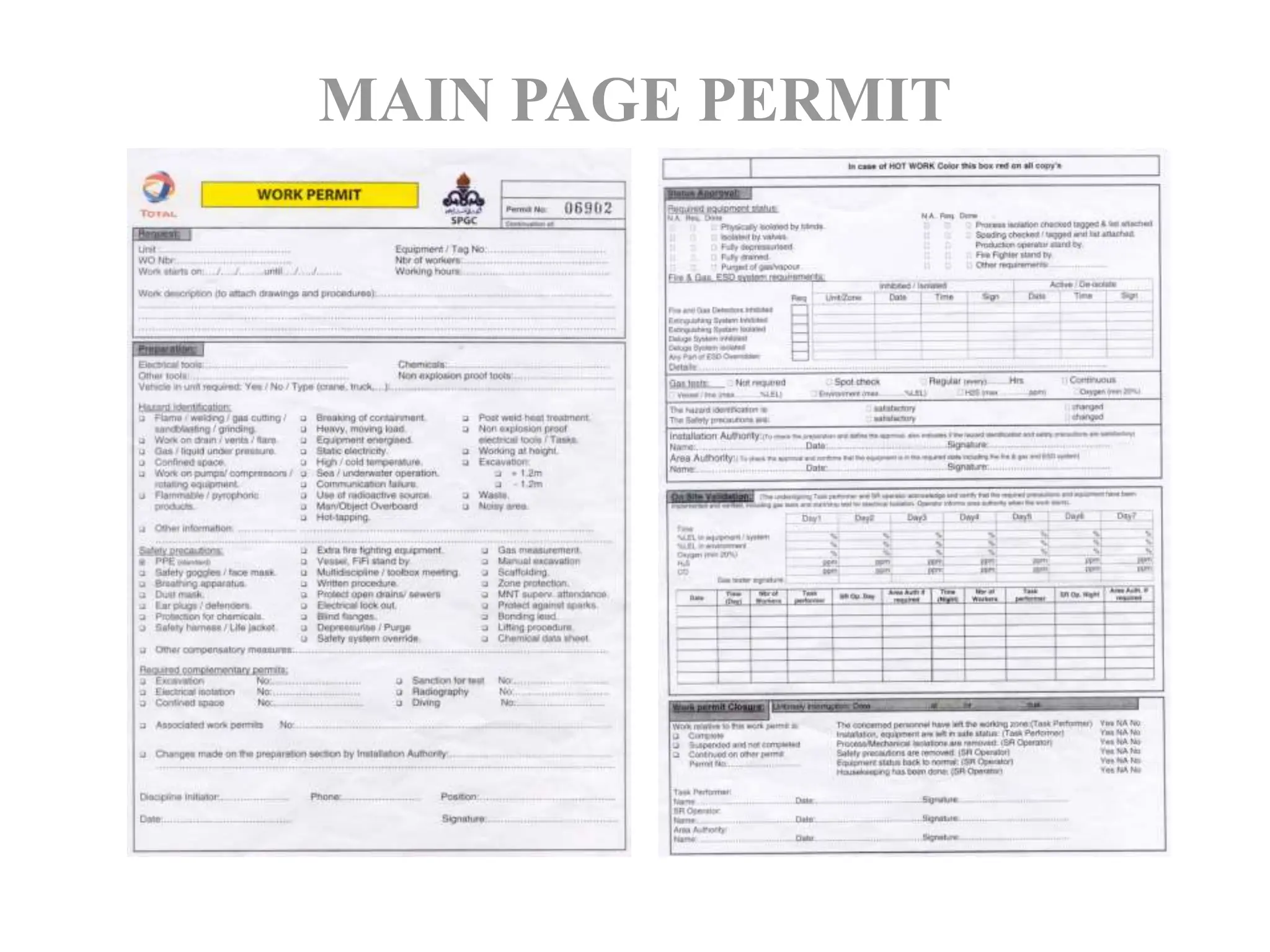 PERMIT TO WORK system WP PTW safety officer rolei.ppt