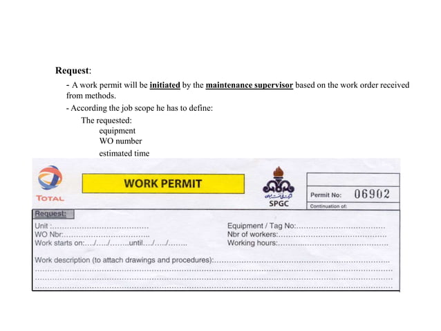 PERMIT TO WORK system WP PTW safety officer rolei.ppt