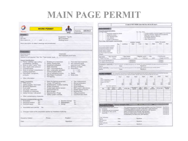 PERMIT TO WORK system WP PTW safety officer rolei.ppt