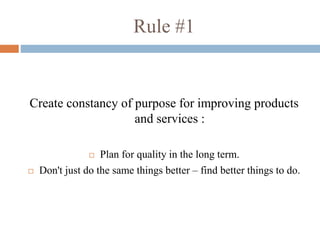 Deming’s 14 Points on Total Quality Management - TQM - W. Edwards ...
