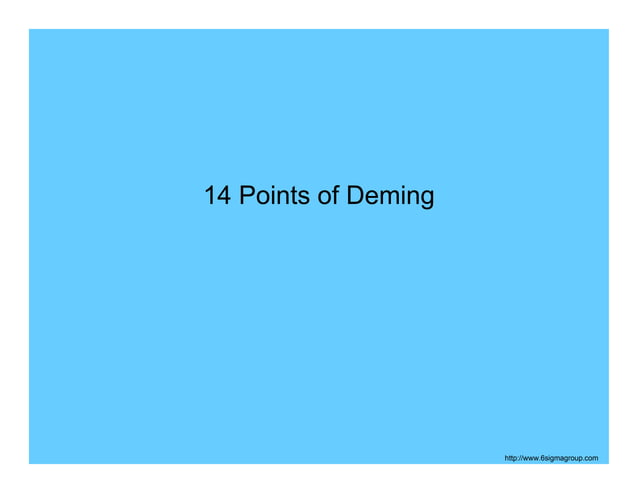 14 Points Of Deming | PDF