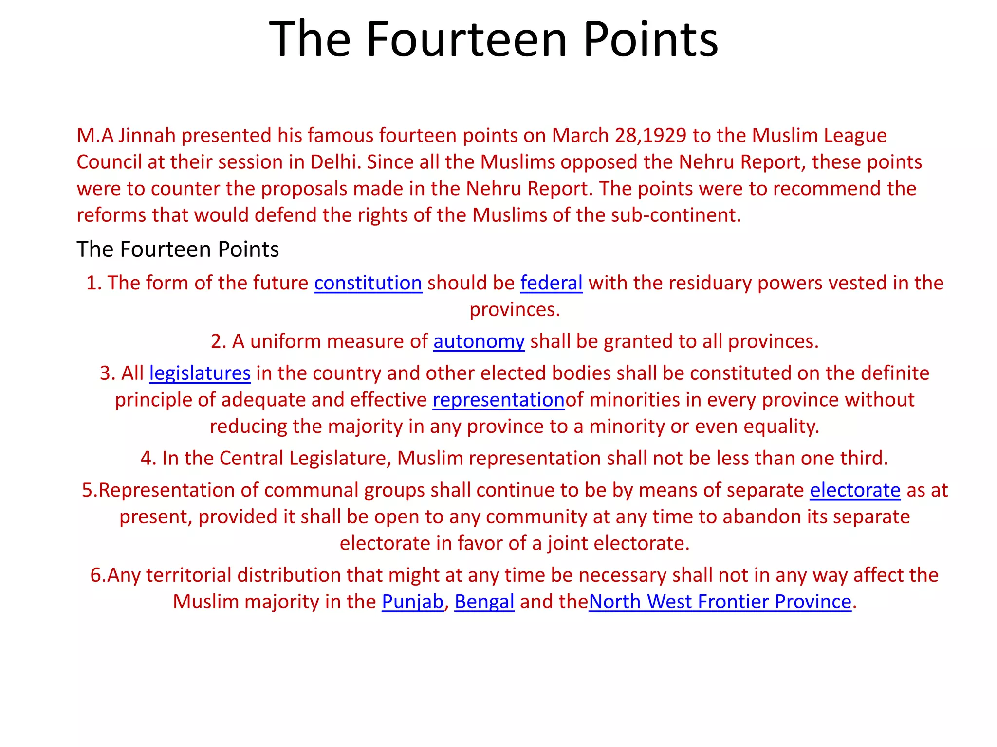 14 points of quid e azam | PPTX