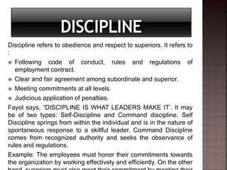 14 principles of management by henri fayol | PPTX