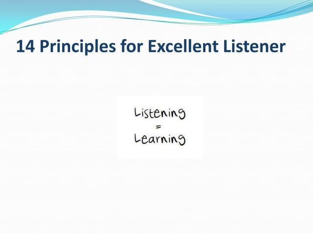 14 principles of speaker and listener | PPT