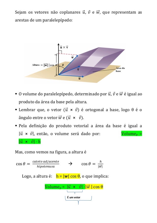 14 produto misto volume paralelepipedo