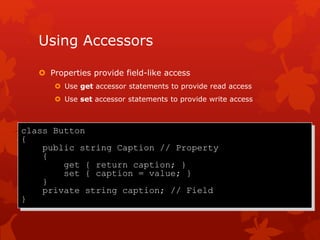 Module 14 properties and indexers | PPTX