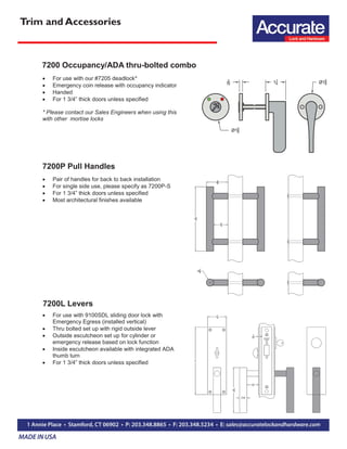 Accurate Lock: Pulls and Other Architectural Hardware | PDF