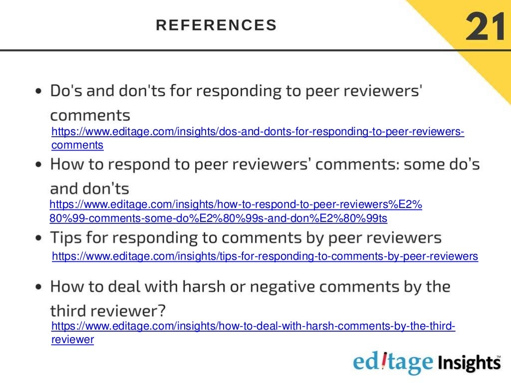 14 quick tips for responding to reviewer comments