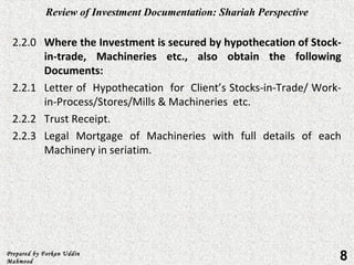 Review of investment documentation shariah perspective | PPT