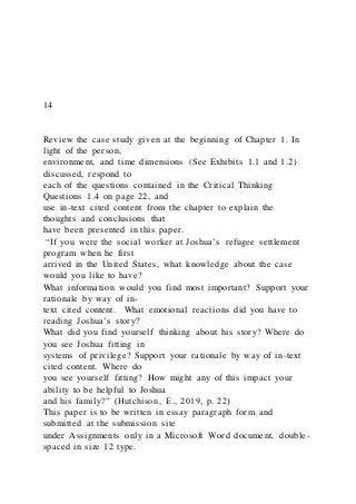 14 Review the case study given at the beginning of Ch | DOCX
