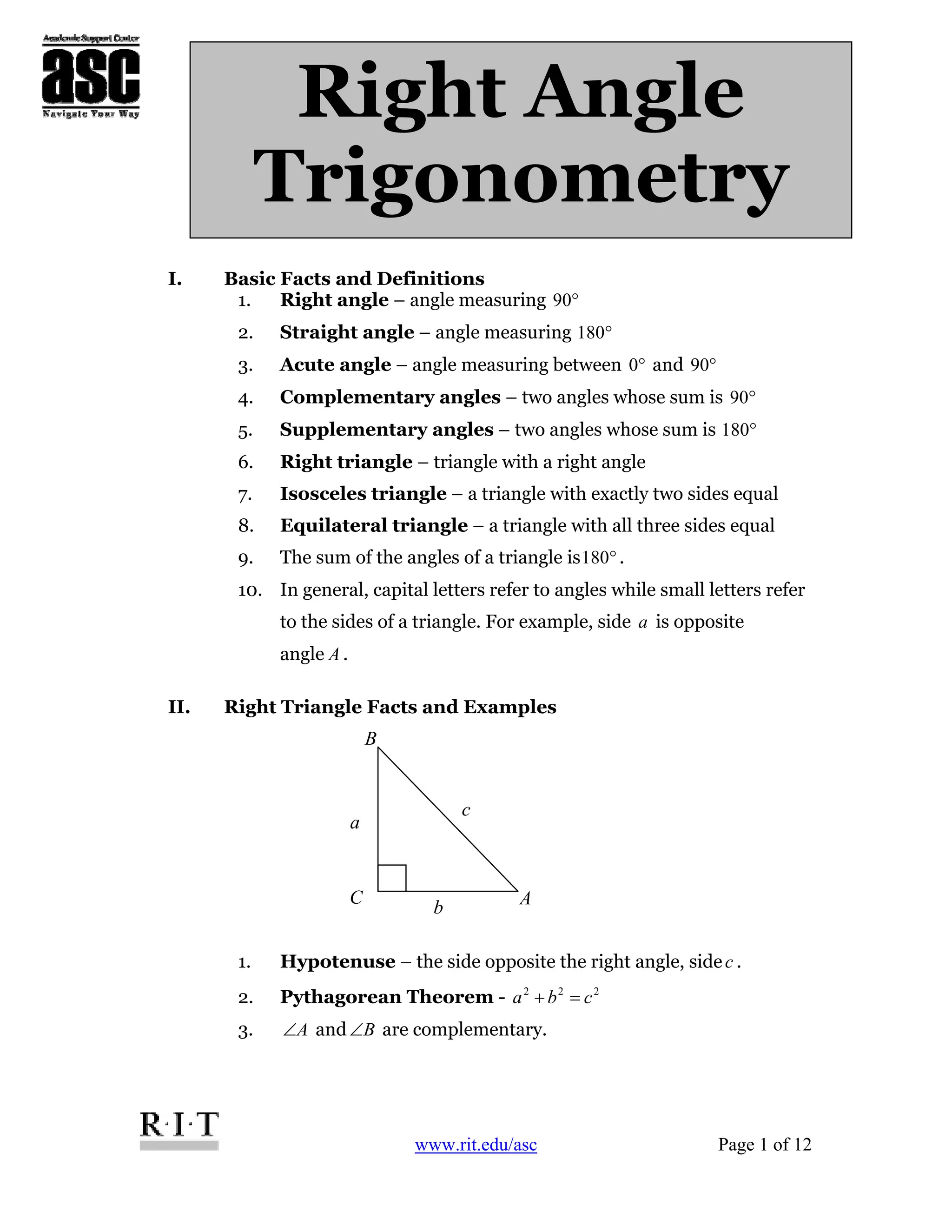 14 right angle trigonometry | PDF