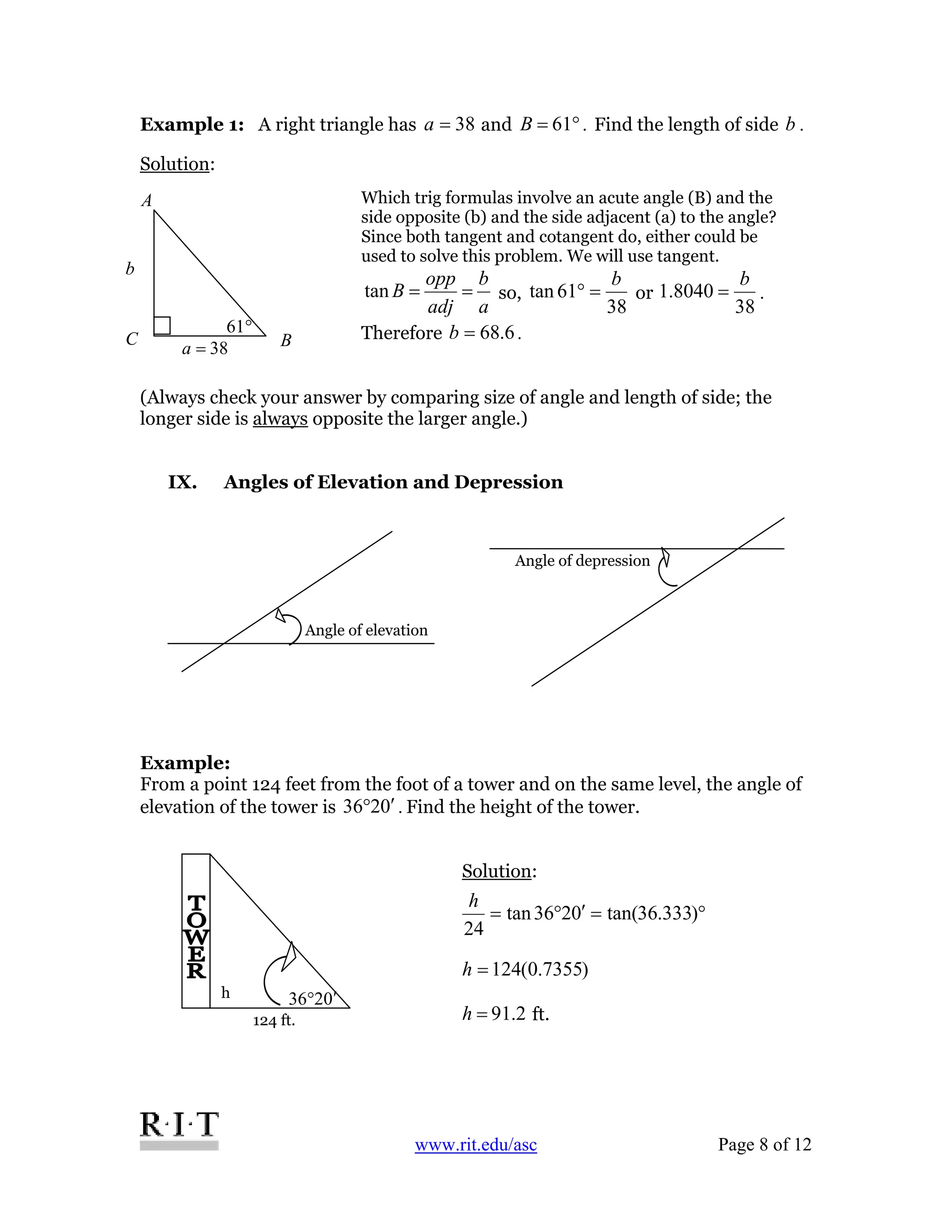 14 right angle trigonometry | PDF