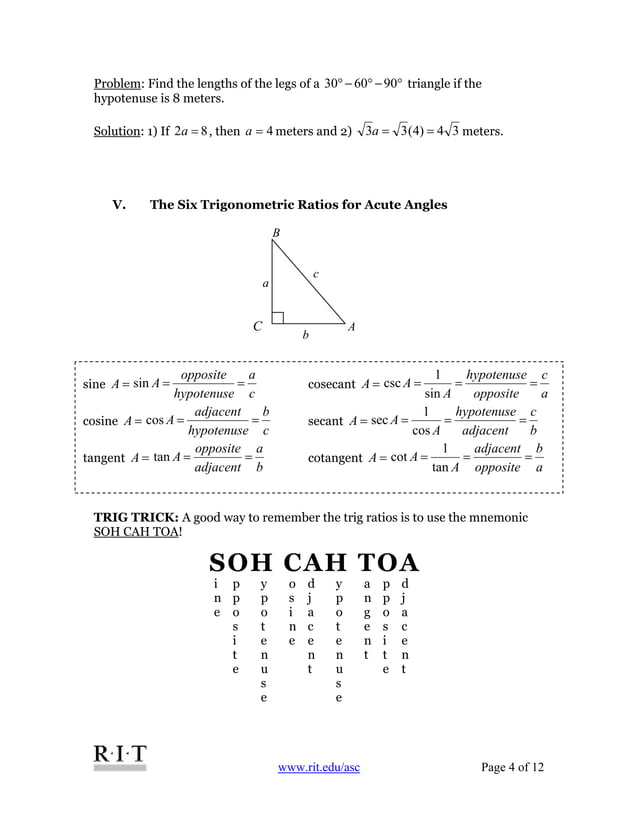 14 right angle trigonometry | PDF