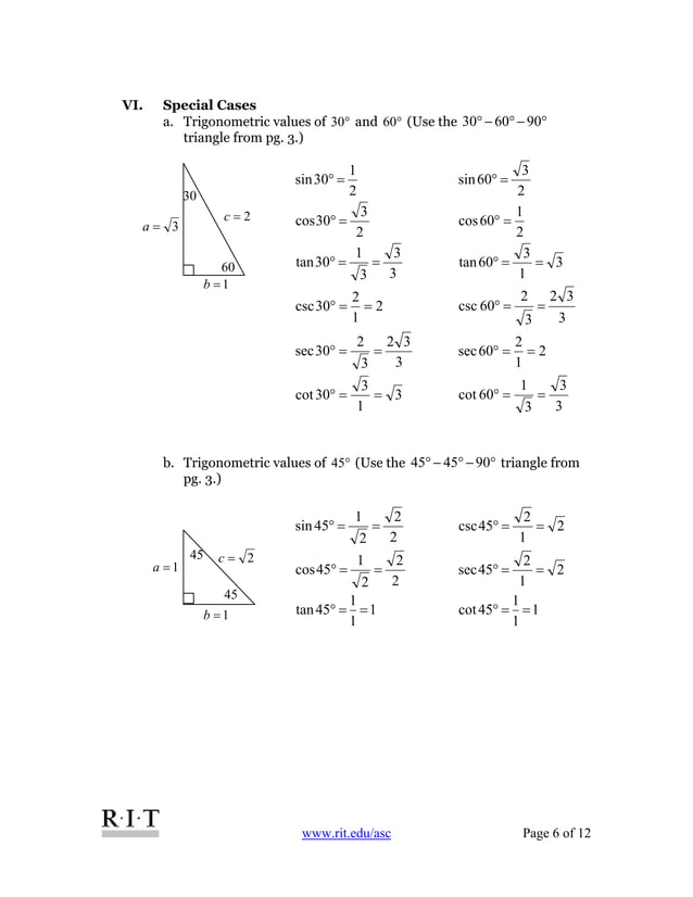 14 right angle trigonometry | PDF