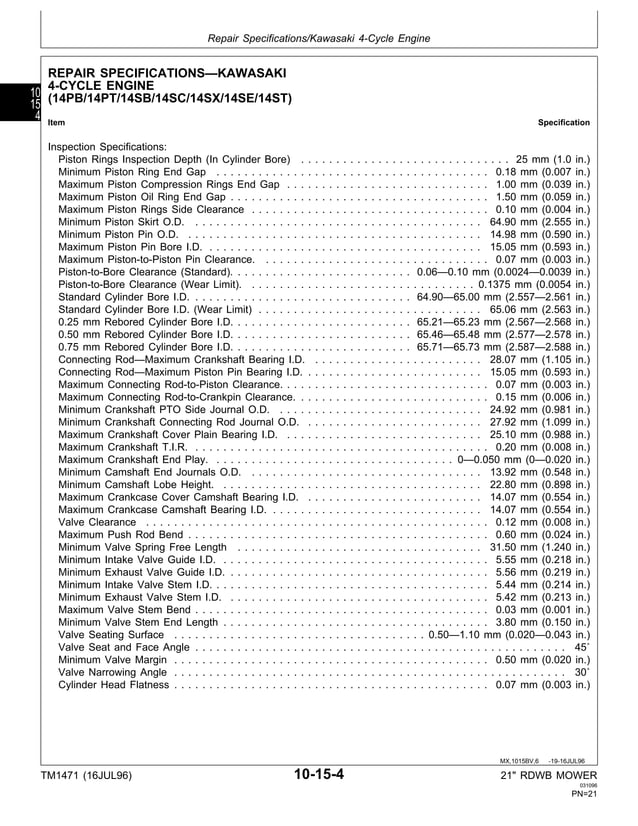 John Deere 14SB Walk Behind Mower Service Manual | PDF | Off-Road ...