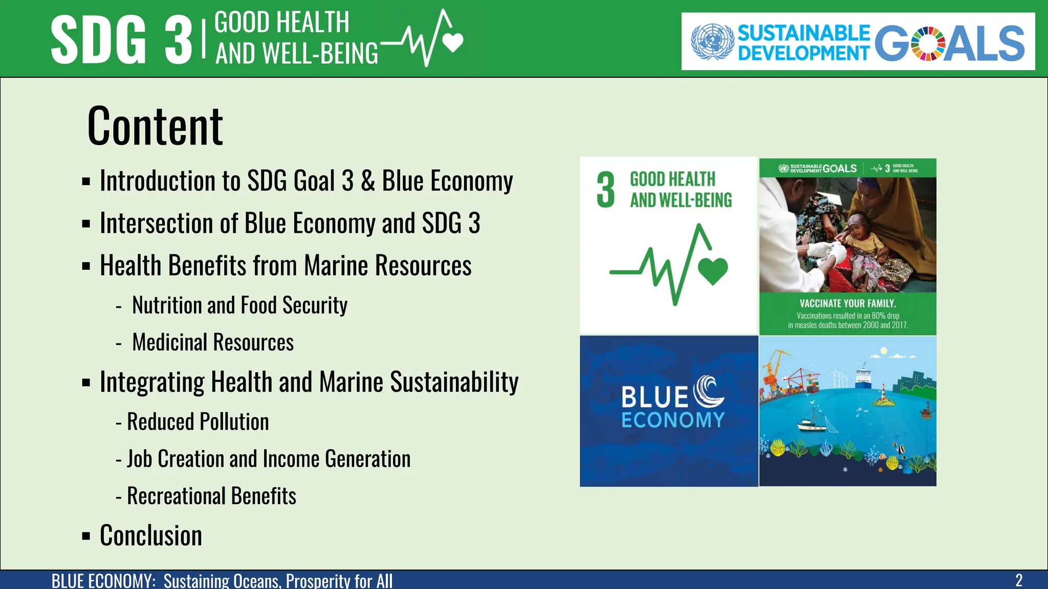 Sustainable Development goal 3 and Blue Economy | PPT
