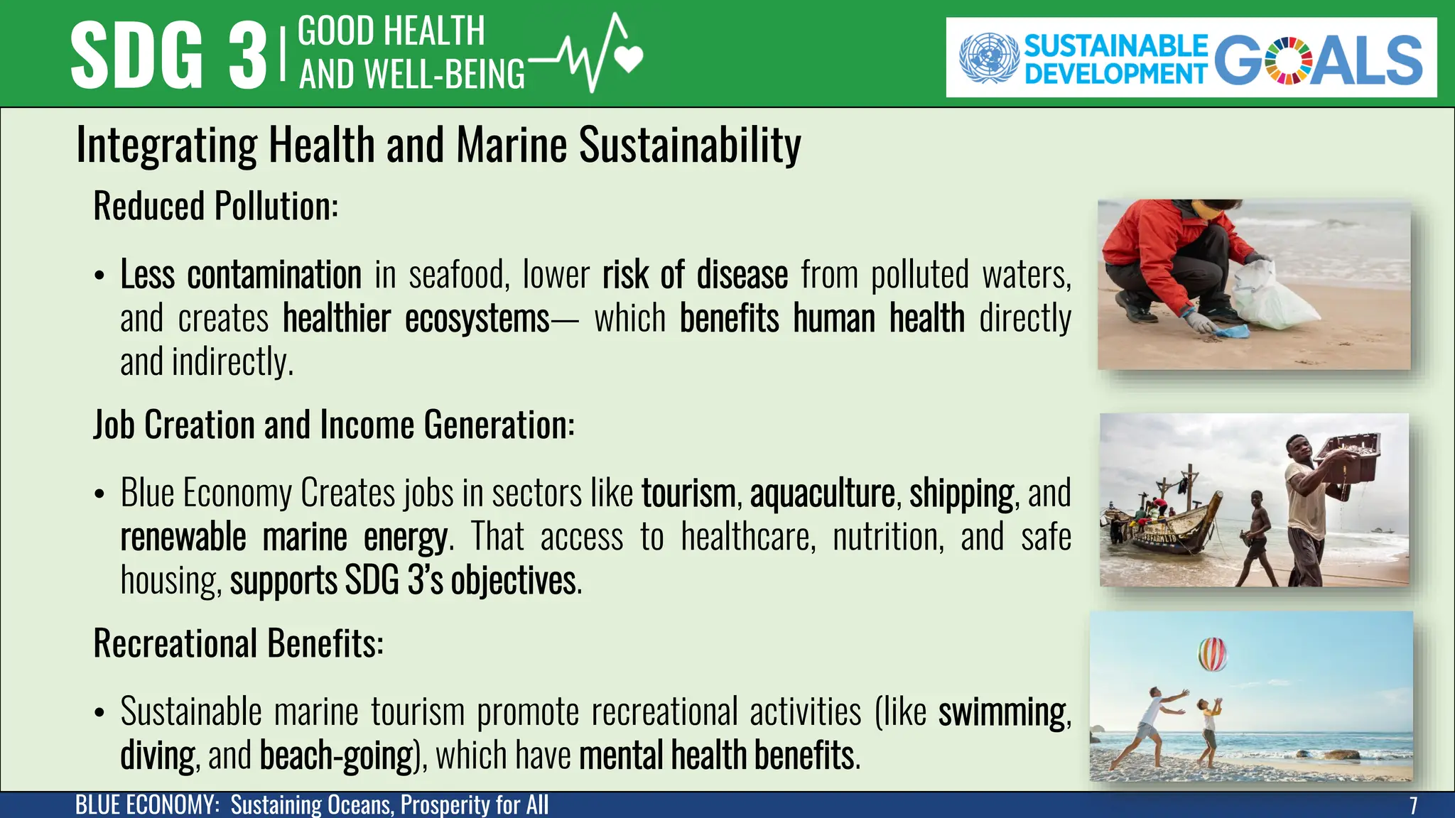 Sustainable Development goal 3 and Blue Economy | PDF