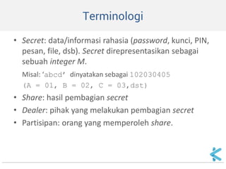 Kriptografi - Skema Pembagian Data Rahasia | PDF