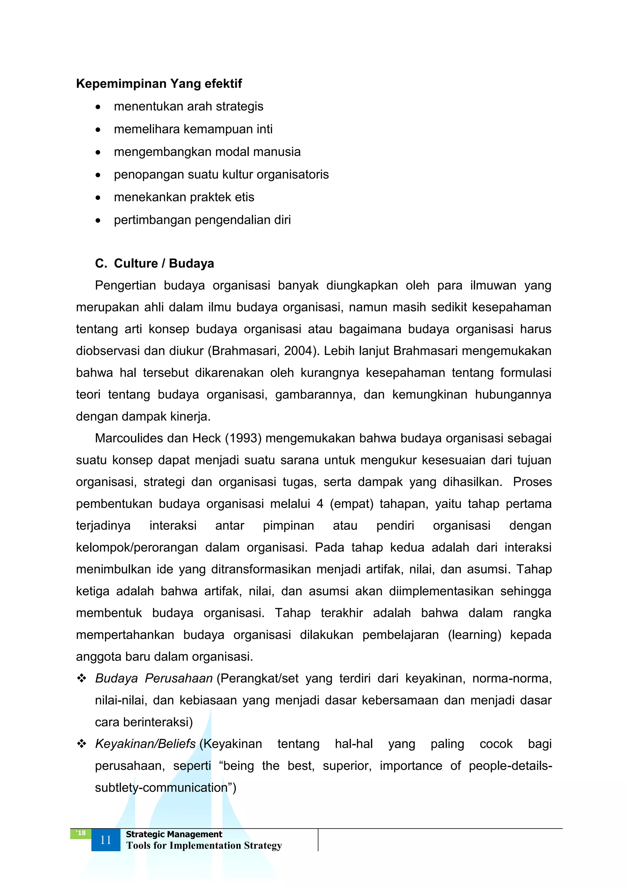 TOOLS FOR IMPLEMENTATION STRATEGY | PDF
