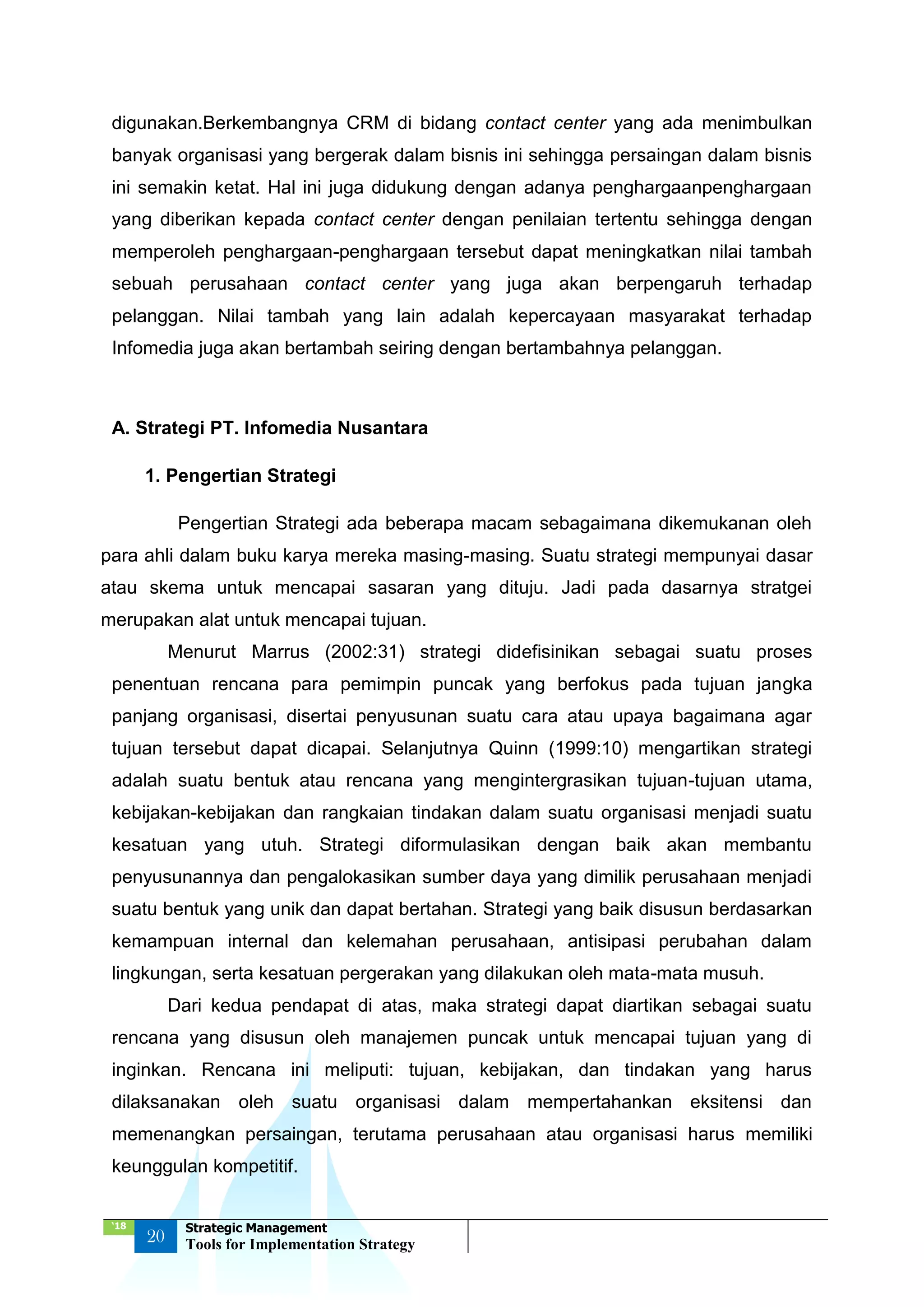 TOOLS FOR IMPLEMENTATION STRATEGY | PDF