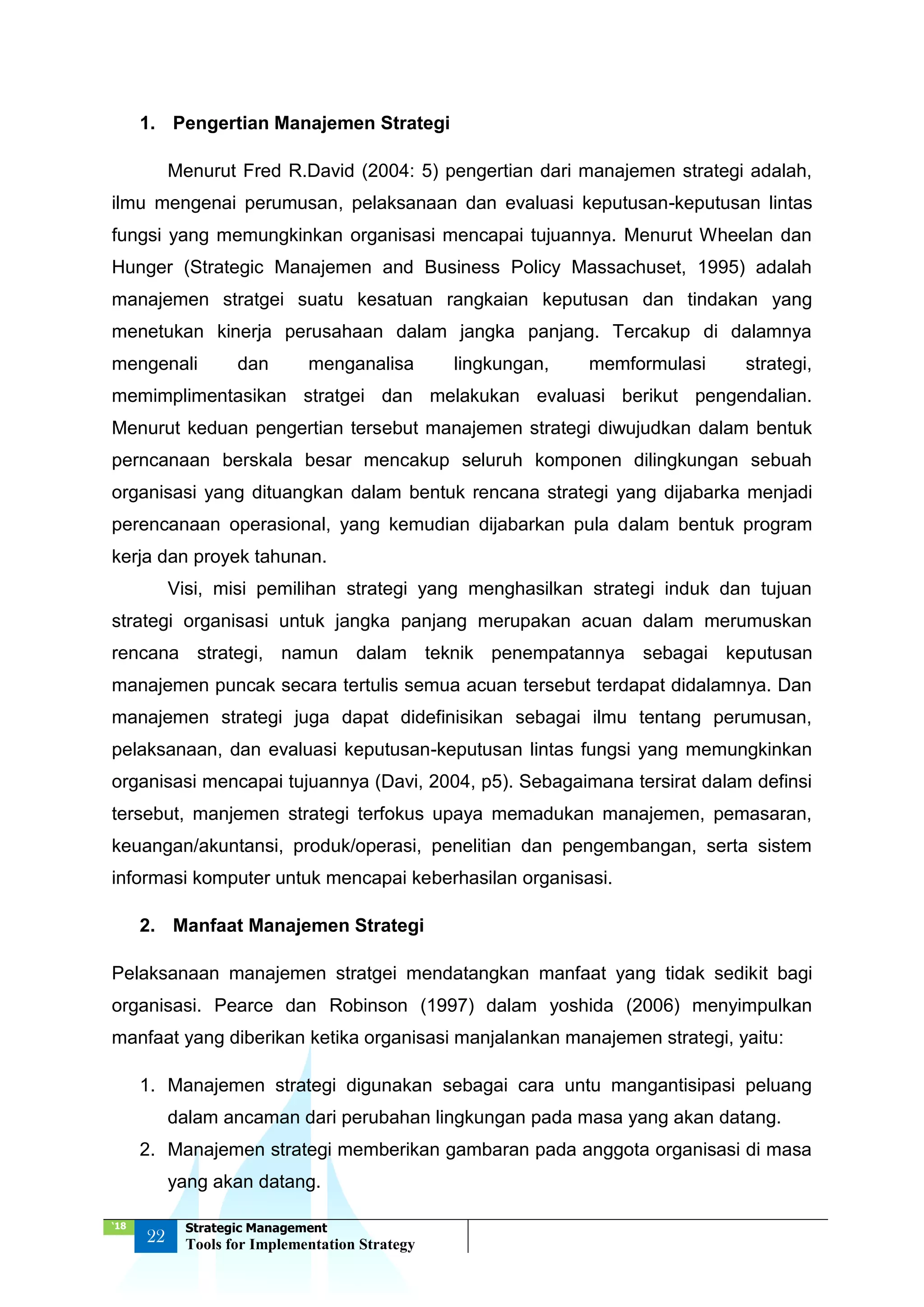 TOOLS FOR IMPLEMENTATION STRATEGY | PDF