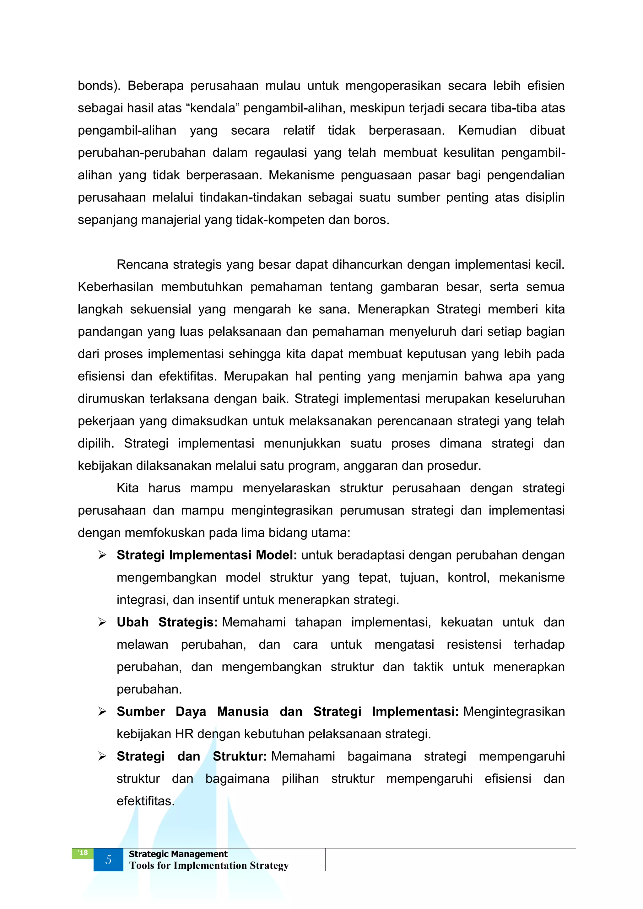 TOOLS FOR IMPLEMENTATION STRATEGY | PDF