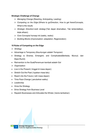 TOOLS FOR IMPLEMENTATION STRATEGY | PDF