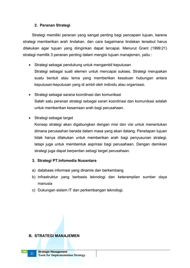 TOOLS FOR IMPLEMENTATION STRATEGY | PDF