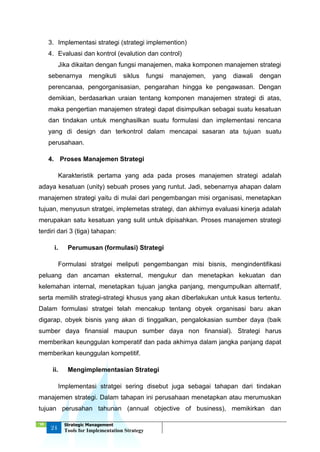 TOOLS FOR IMPLEMENTATION STRATEGY | PDF