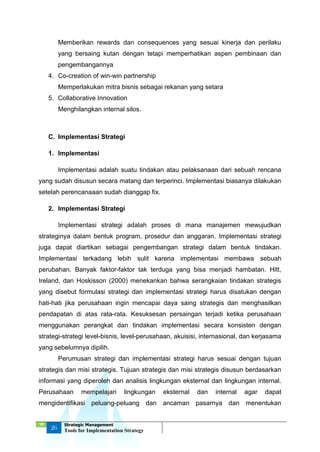 TOOLS FOR IMPLEMENTATION STRATEGY | PDF