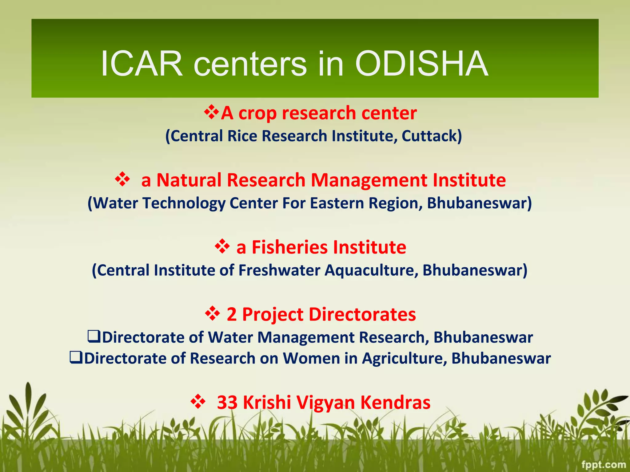 ICAR Indian Council of Agricultural Research भारतीय कृषि अनुसंधान परिषद ...