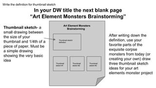 Art Elements Monster Project | PPT